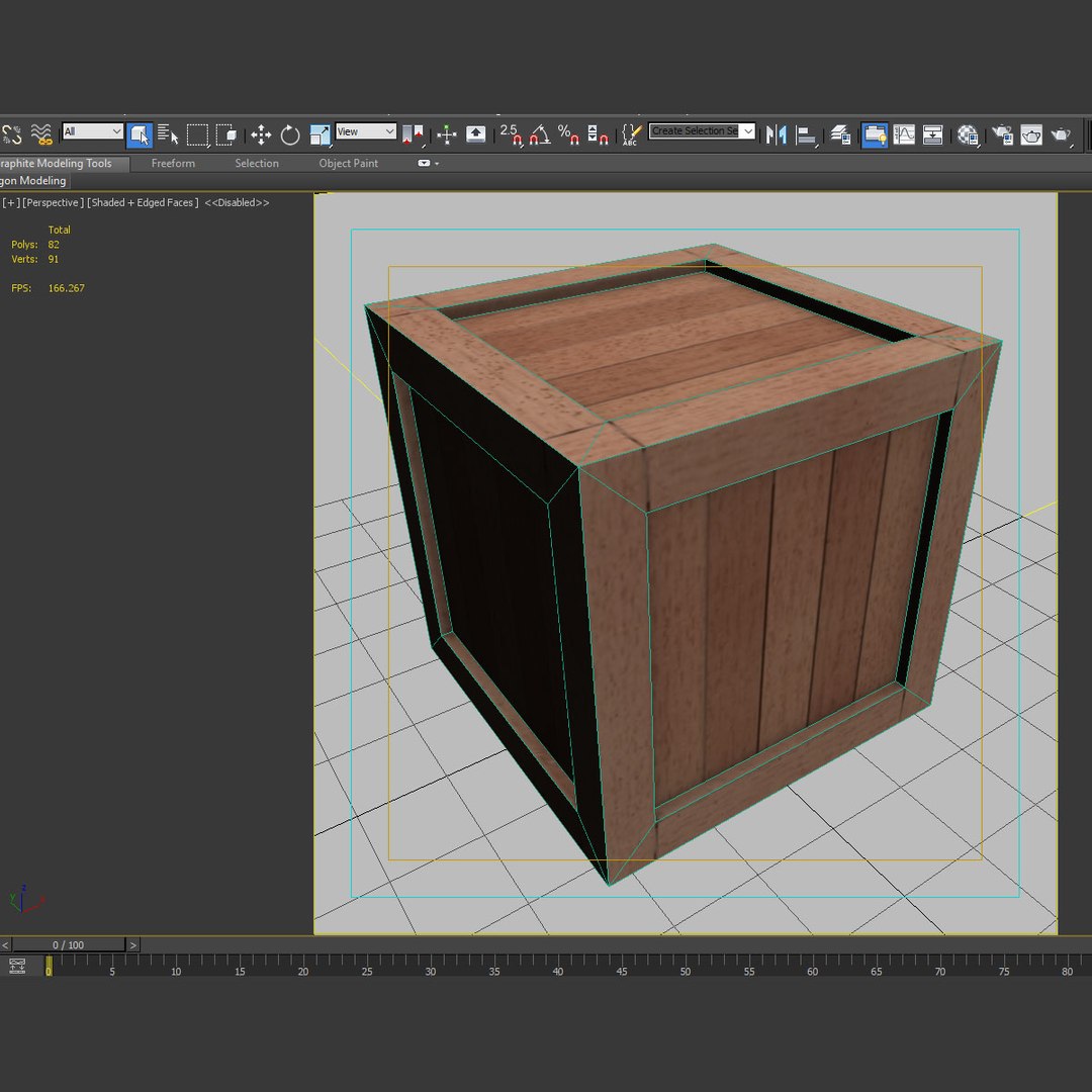 Realistic Wooden Box 01 3d Model