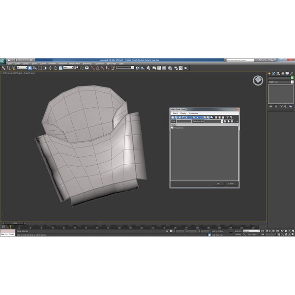 3d folded french fry box model