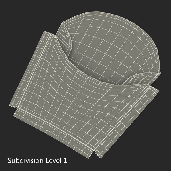 3d folded french fry box model