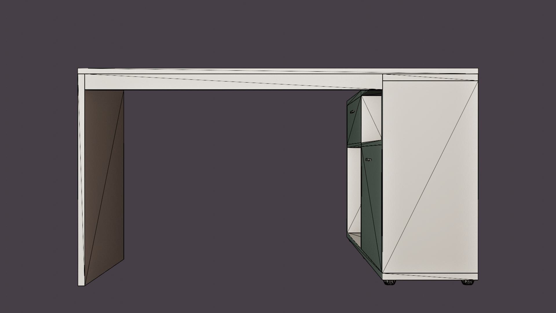 Diego Desk 138 Cm With Adjustable Shelf White Concrete 3D Model ...