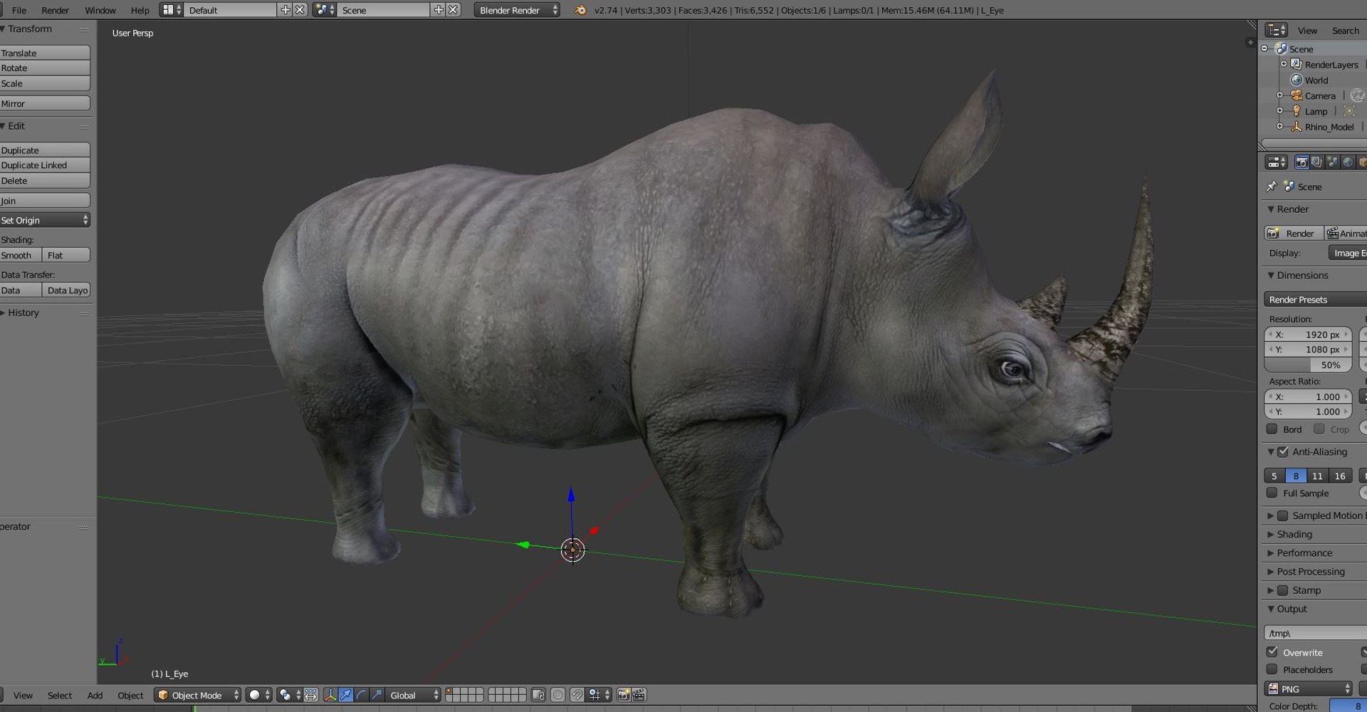 Realistic Rhino Rigged Animation 3D Model - TurboSquid 1270636