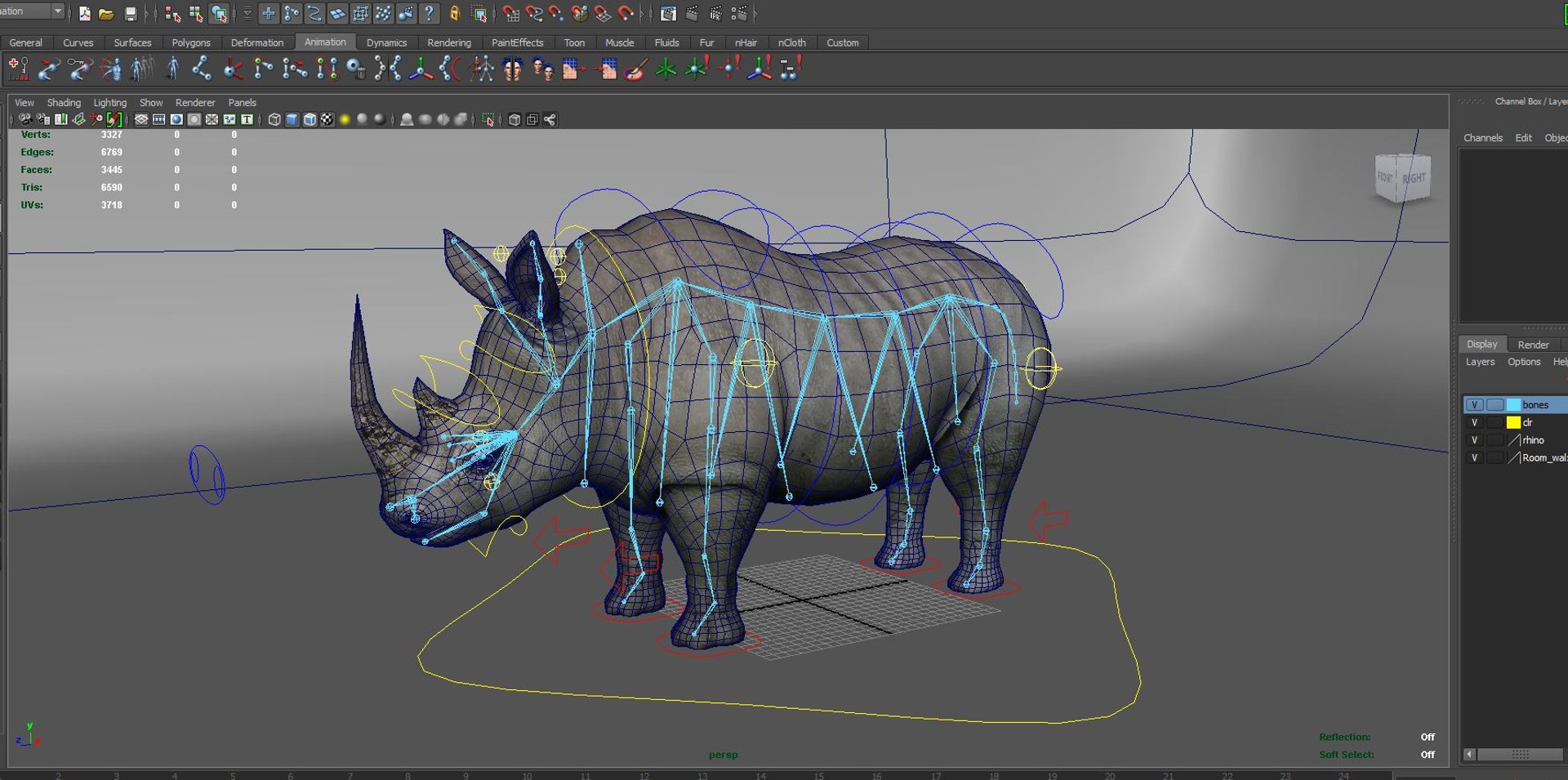 Realistic Rhino Rigged Animation 3D Model - TurboSquid 1270636
