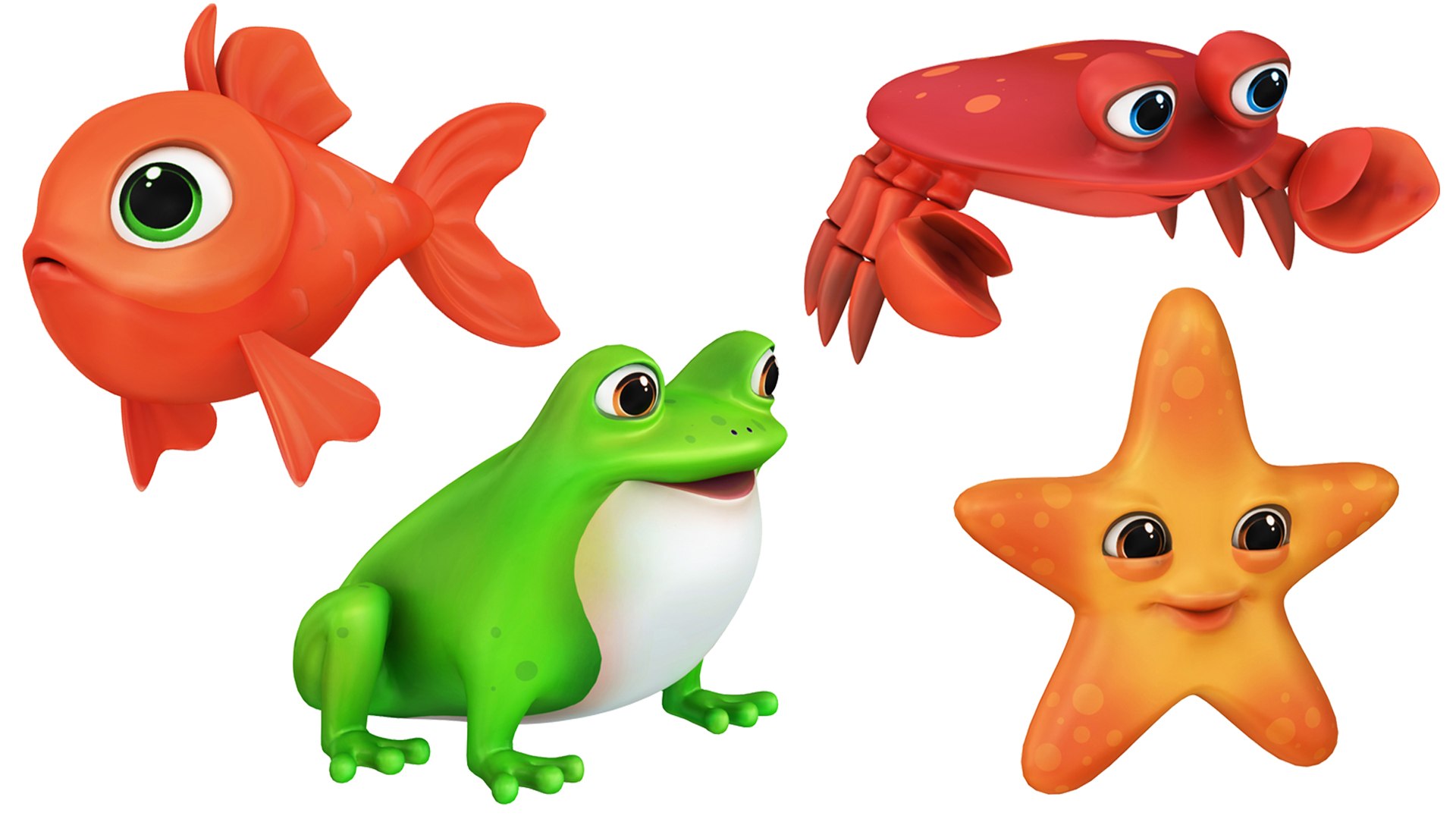 Cartoon Aquatic Creatures Collection 3D - TurboSquid 2088399
