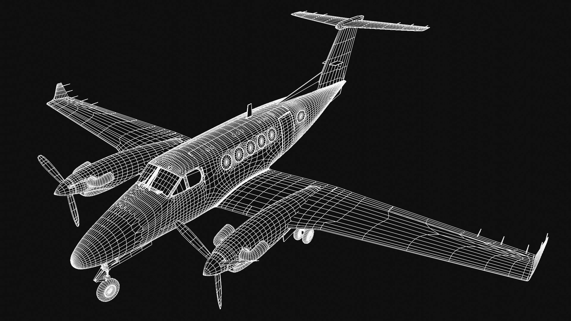 Beechcraft Super King Air 200 With Interior 3D - TurboSquid 2255935