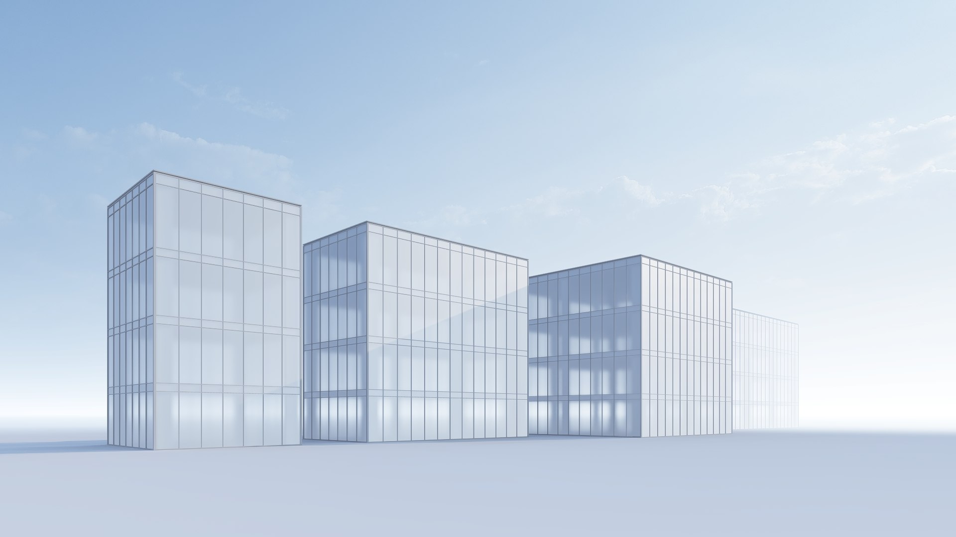 3D Model 4types Simple Building S Size - TurboSquid 1847445