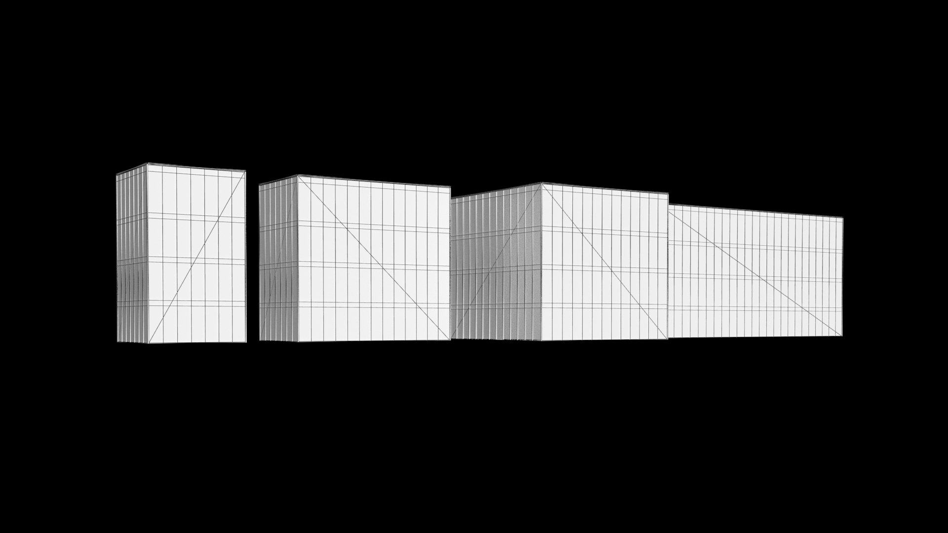 3D Model 4types Simple Building S Size - TurboSquid 1847445