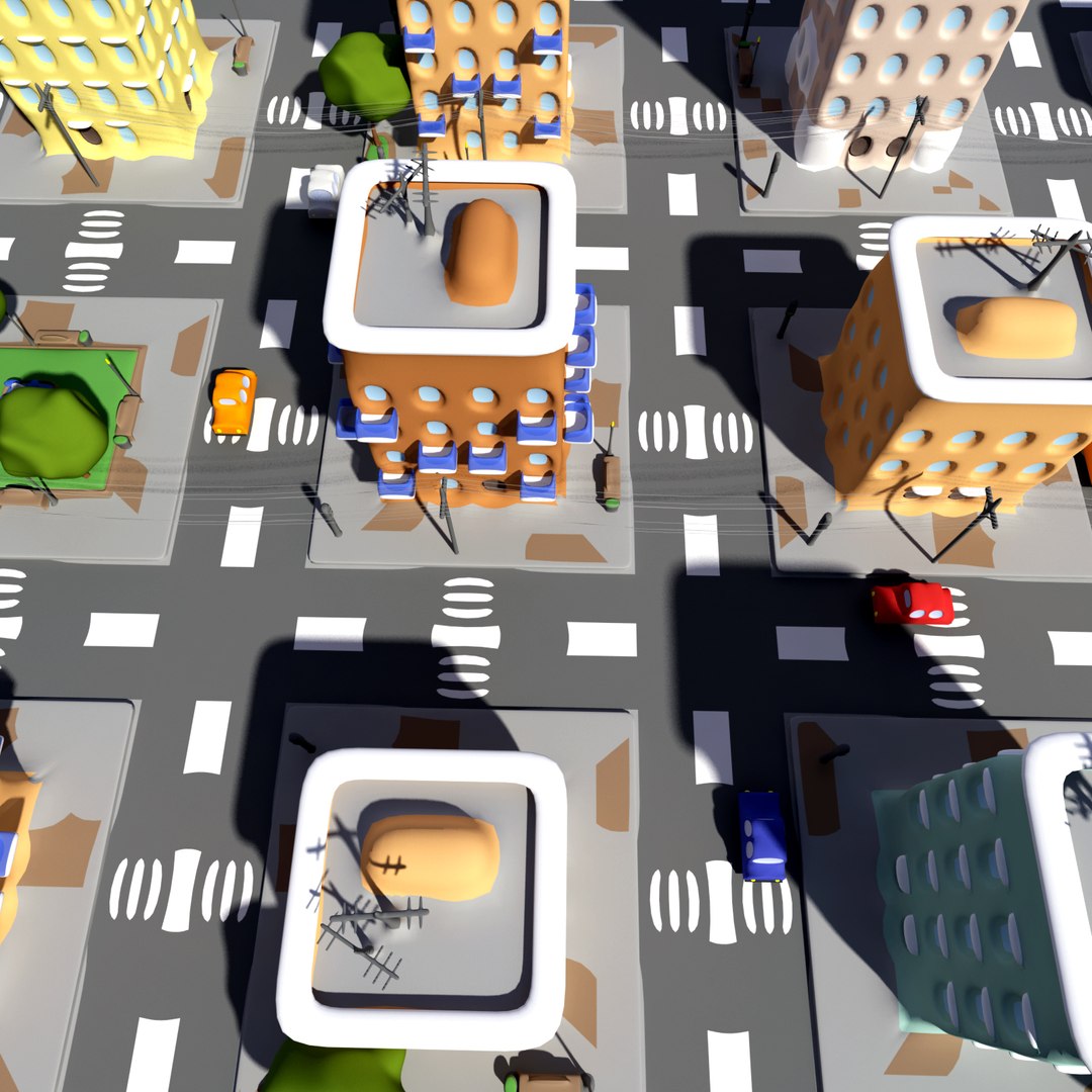 Cartoon City Building Blocks 3d Max