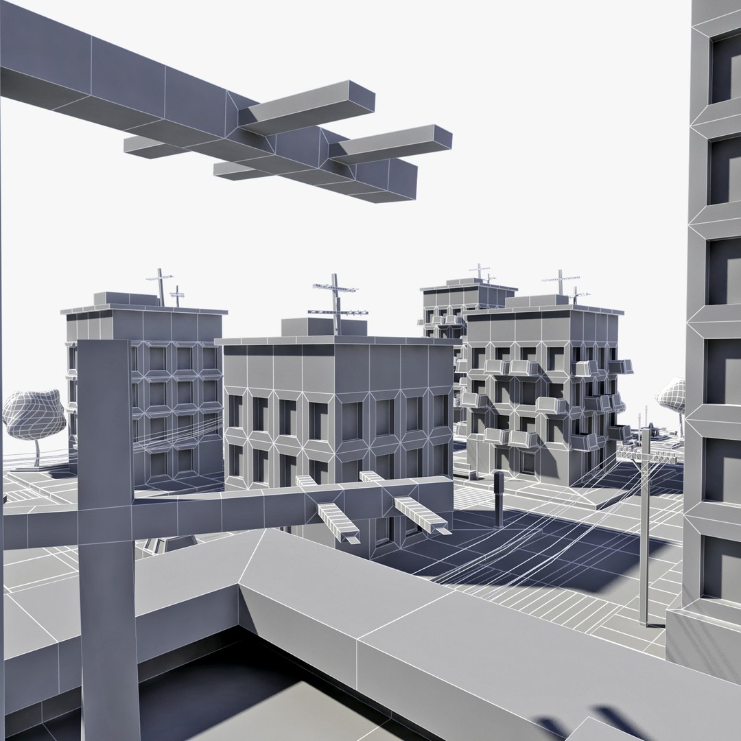 Cartoon City Building Blocks 3d Max