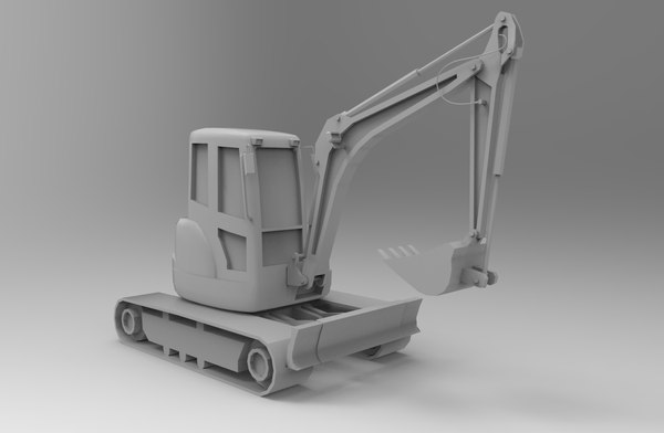 mini digger obj