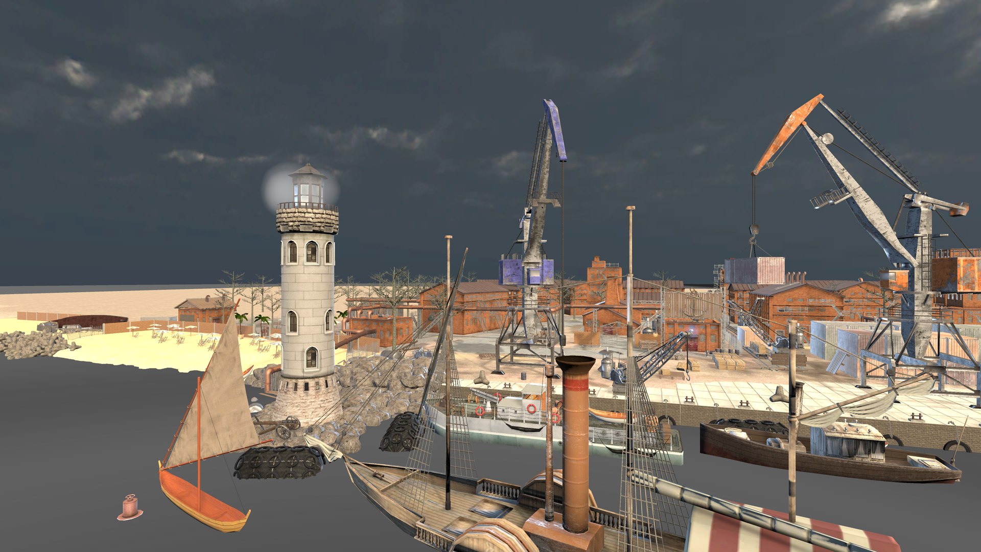 3D Model Port Pack With Textures - TurboSquid 2330440