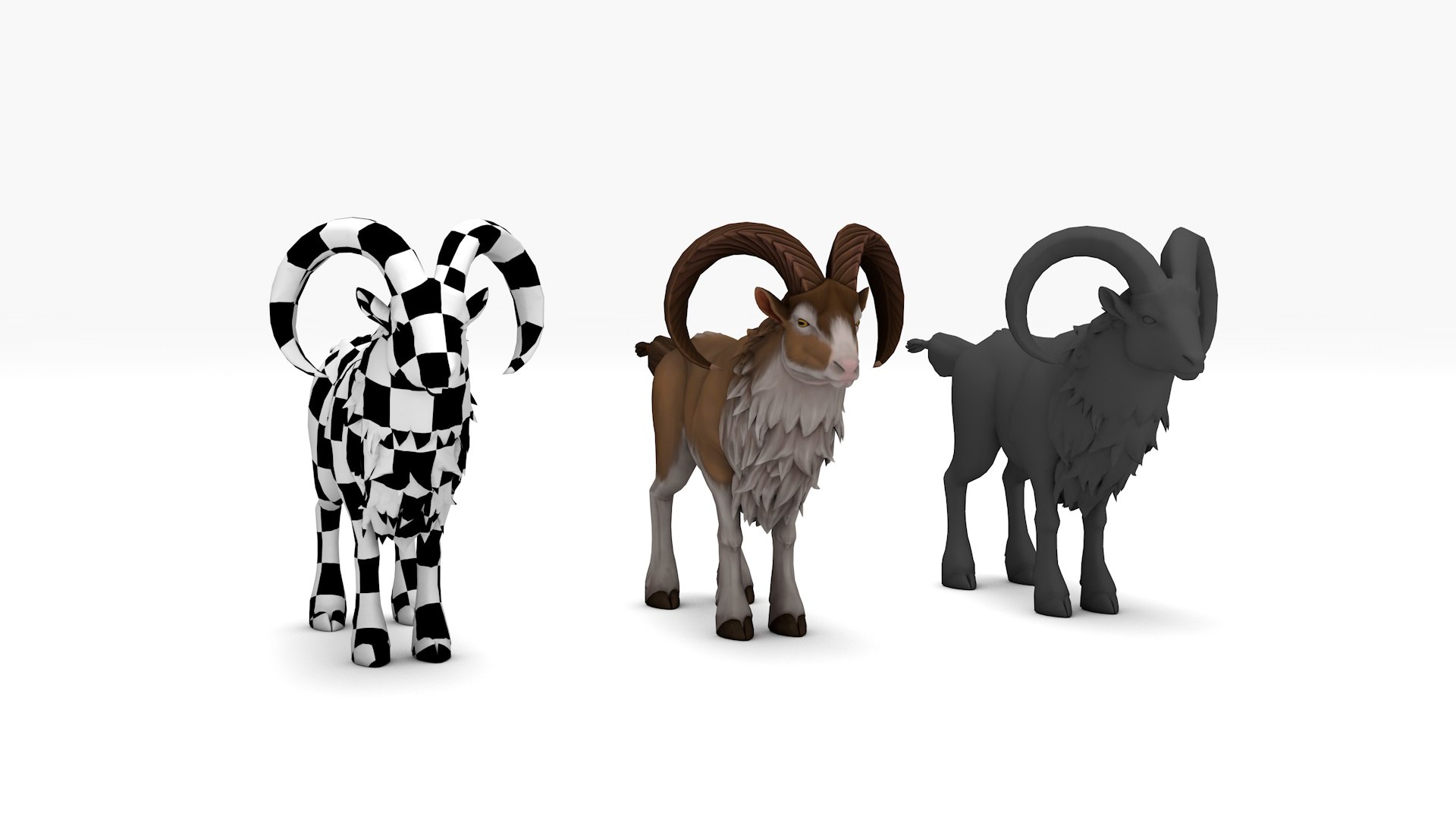 3D Cartoon Goat - TurboSquid 1900586