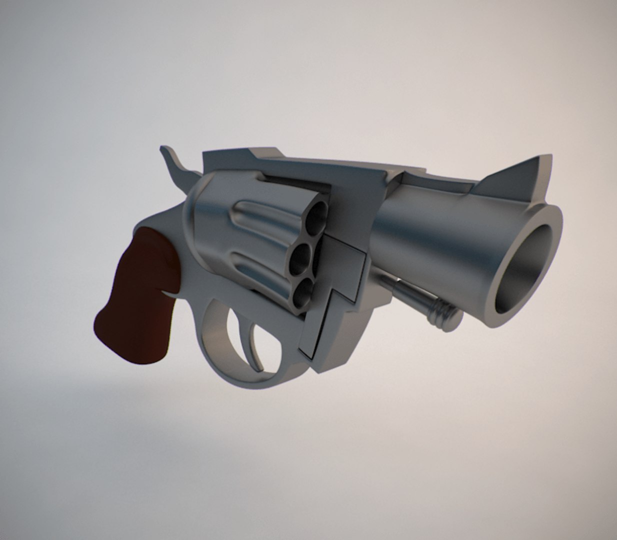 Cartoon Snub Nose Revolver 3d Model