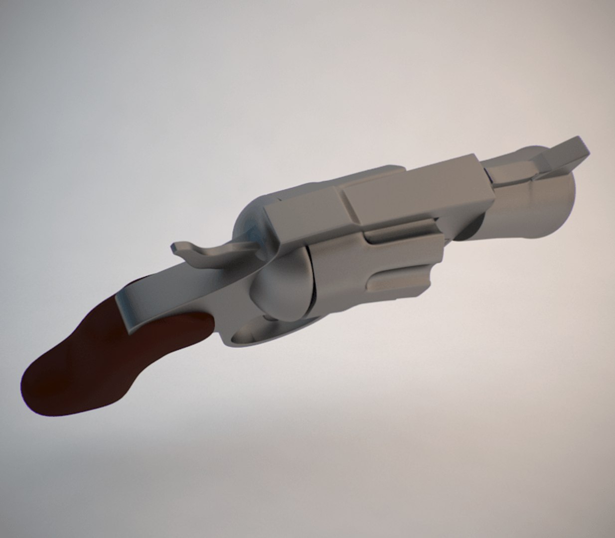 Cartoon Snub Nose Revolver 3d Model