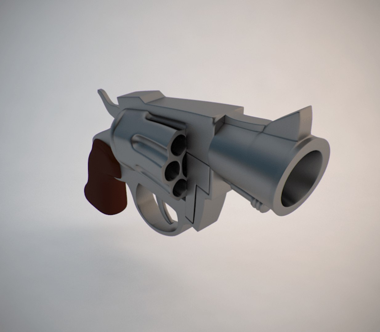 Cartoon Snub Nose Revolver 3d Model