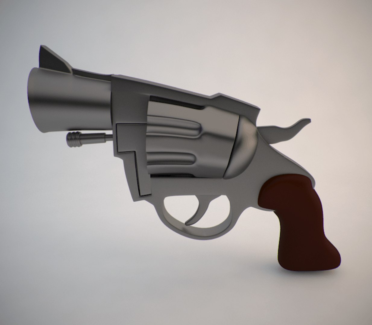 Cartoon Snub Nose Revolver 3d Model