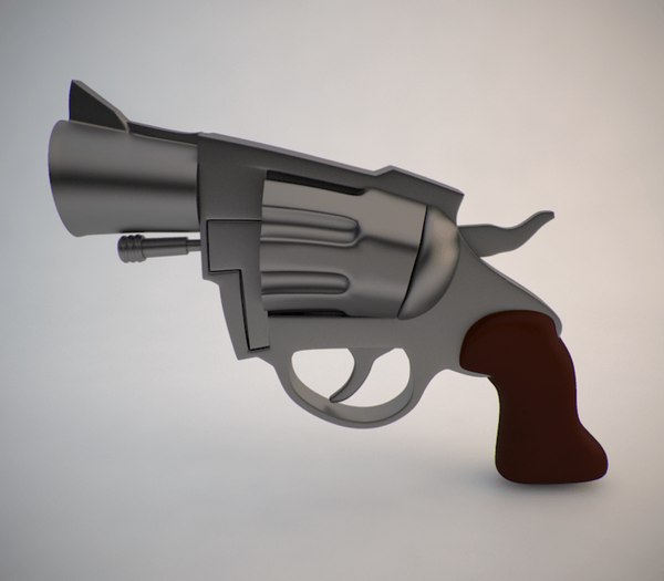 cartoon snub nose revolver 3d model