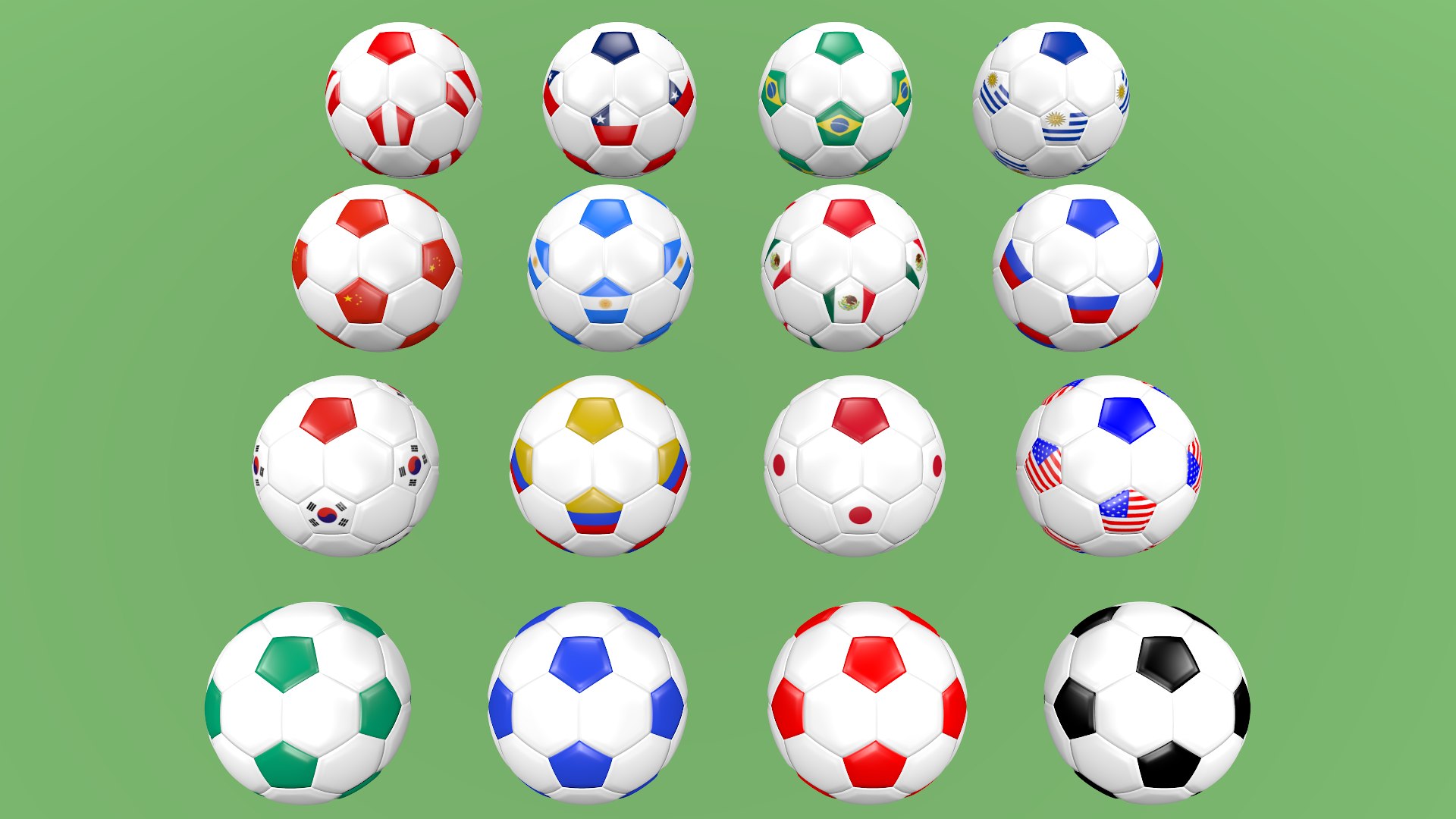 Football Balls World Europe Model - TurboSquid 1294975