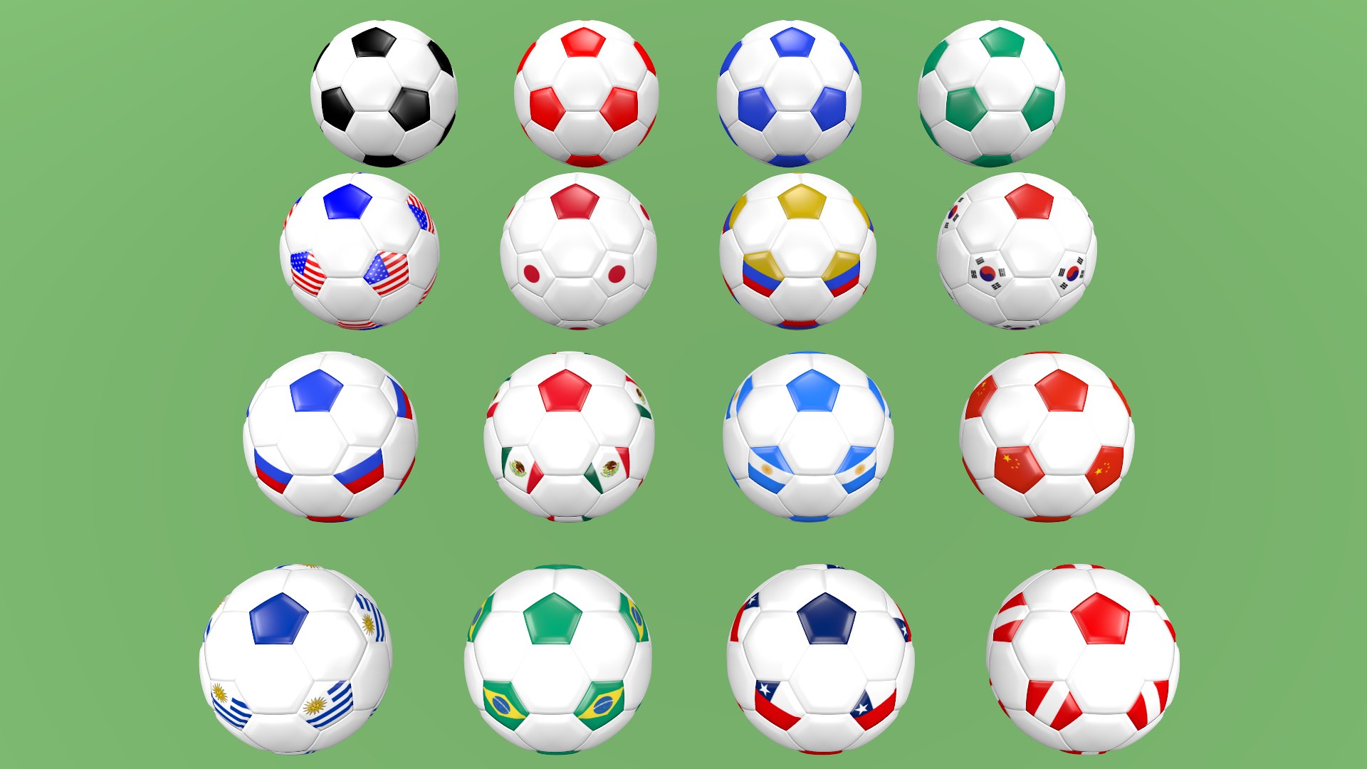 Football Balls World Europe Model - TurboSquid 1294975