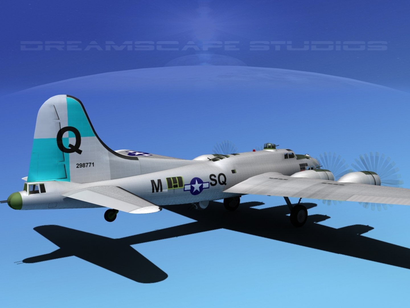 3d B-17 Boeing Flying Fortress Model