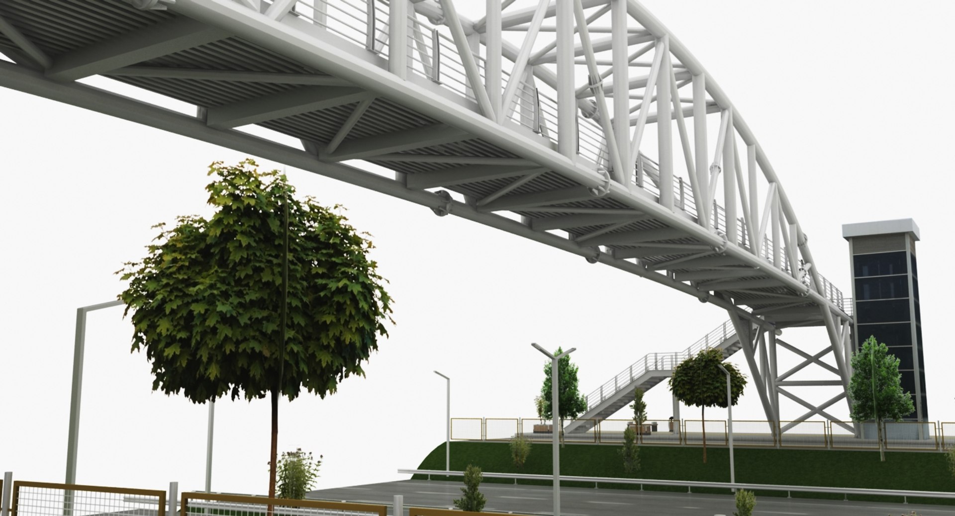 3D Pedestrian Bridge - TurboSquid 1189844