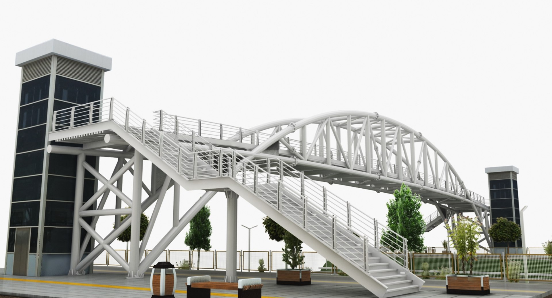 3D Pedestrian Bridge - TurboSquid 1189844