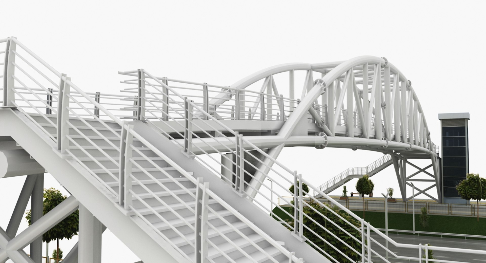 3D Pedestrian Bridge - TurboSquid 1189844