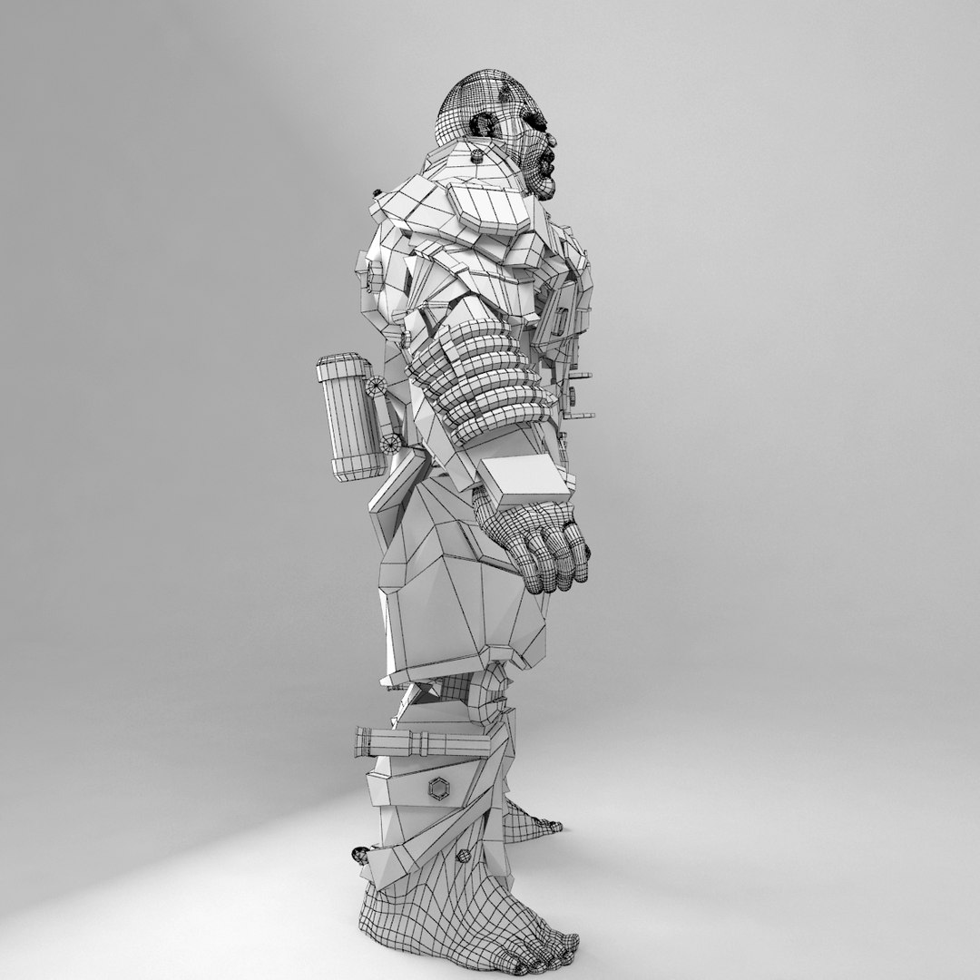 3d Rigged Cyborg Robot Model