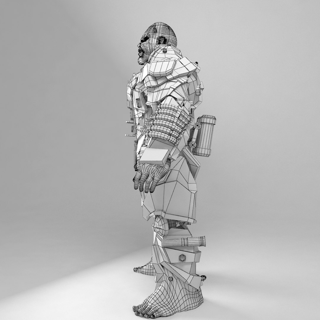 3d Rigged Cyborg Robot Model