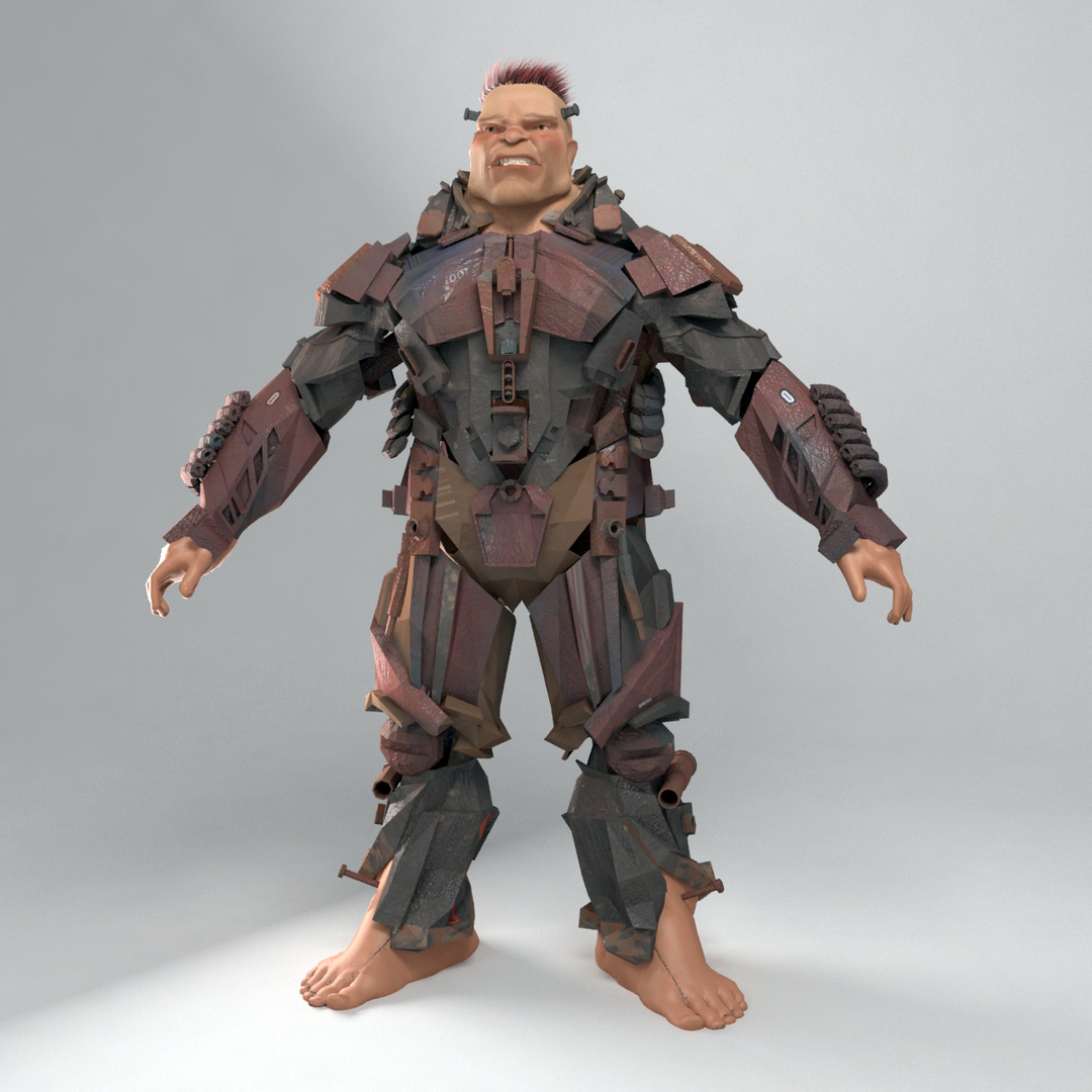 3d Rigged Cyborg Robot Model