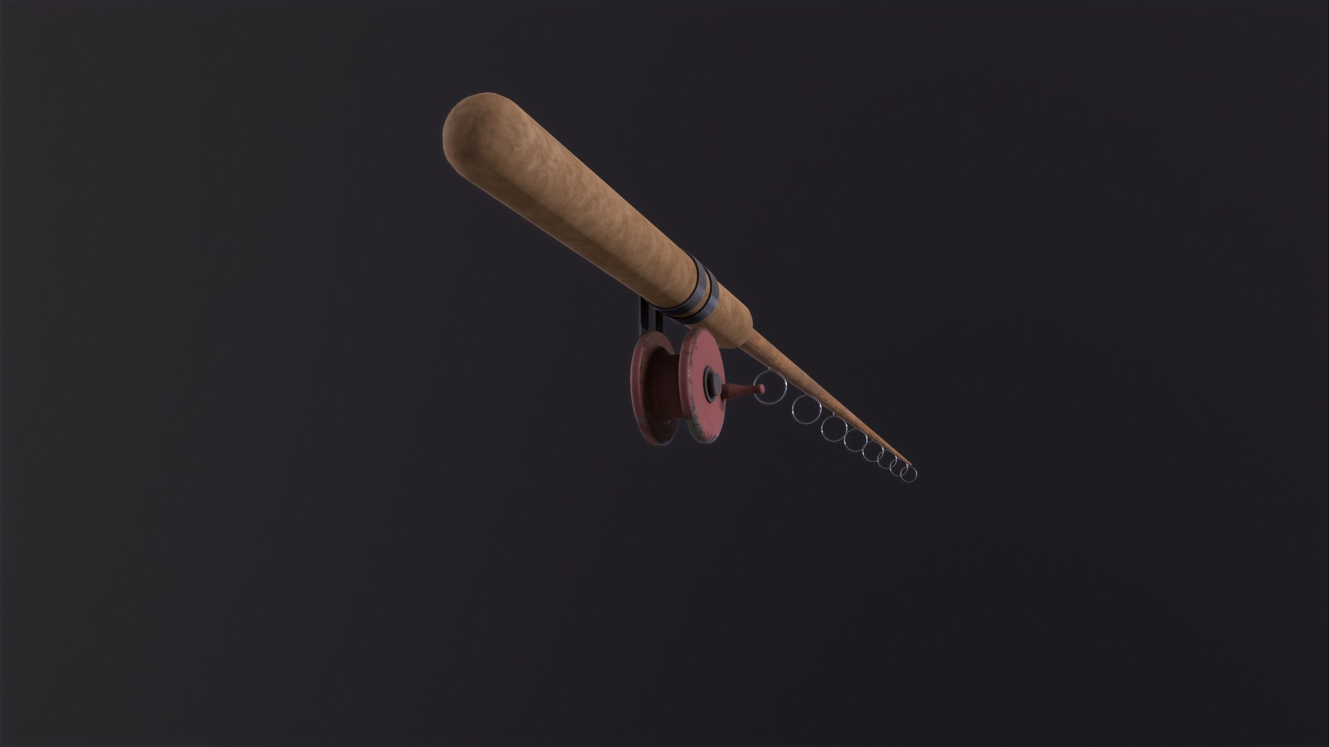 3D Old-fashioned Fishing Rod Model - TurboSquid 2121068