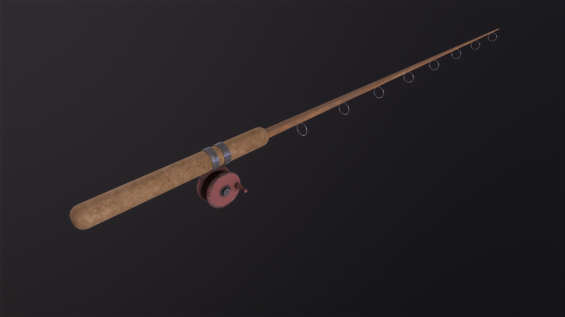 3D Old-fashioned Fishing Rod Model - TurboSquid 2121068