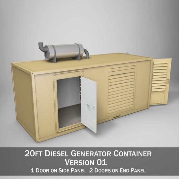 modelo 3d Contenedor Generador de 20 pies Version1 - TurboSquid 1073635