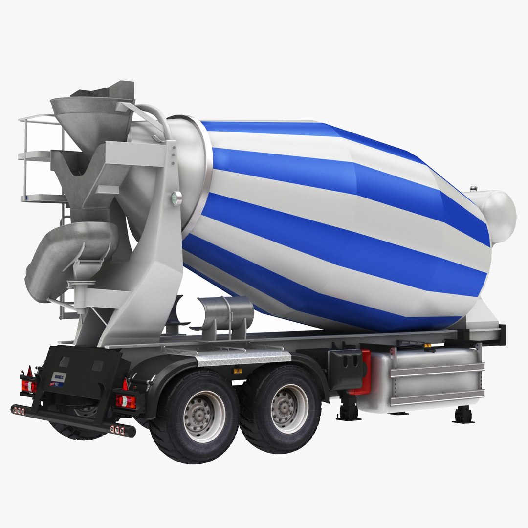 Cement Mixer Truck Trailer 3D model - TurboSquid 1819567