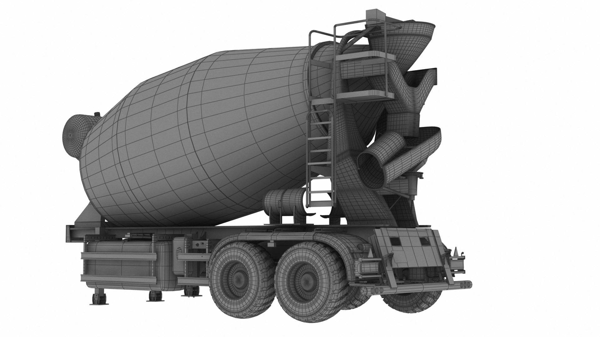 Cement Mixer Truck Trailer 3D Model - TurboSquid 1819567
