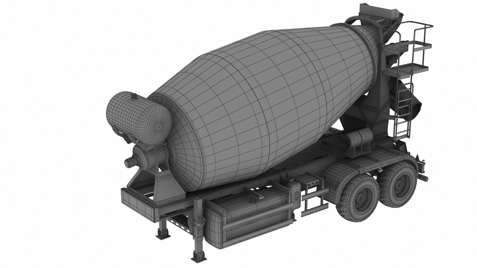 Cement Mixer Truck Trailer 3D Model - TurboSquid 1819567