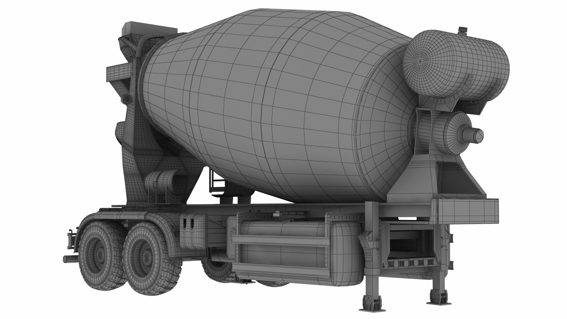 Cement Mixer Truck Trailer 3D Model - TurboSquid 1819567