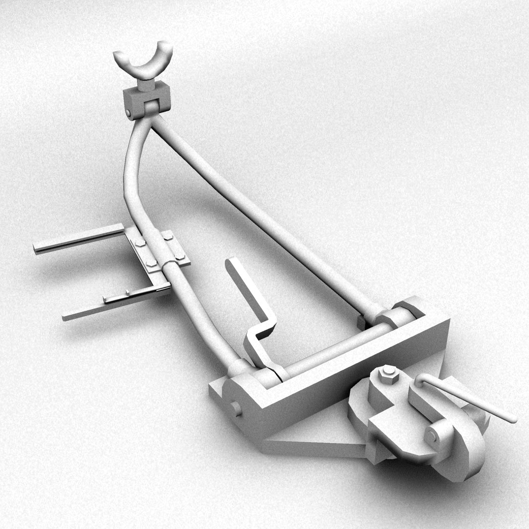 3D Model Anti Aircraft Machine Gun Frame Fliegerbeschussgerat ...