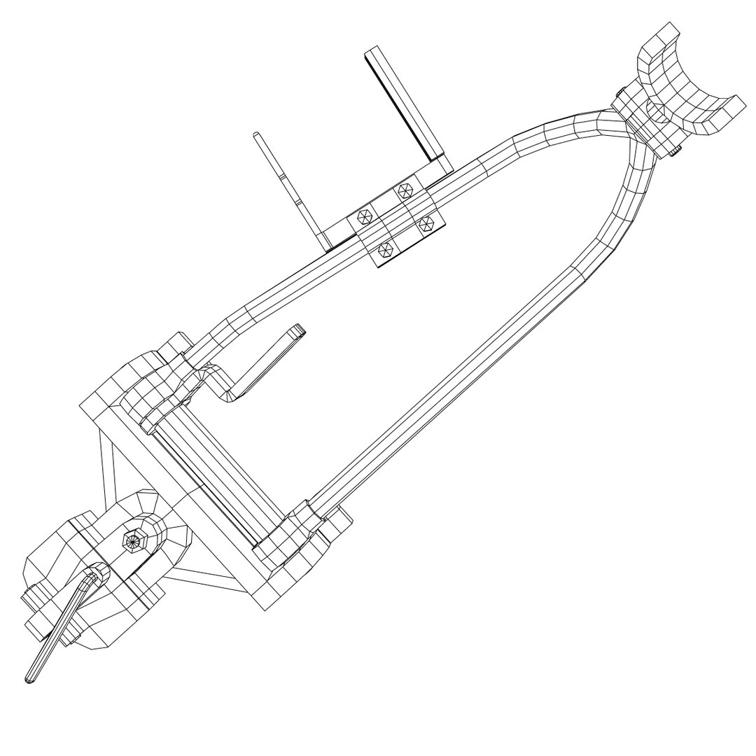 3D Model Anti Aircraft Machine Gun Frame Fliegerbeschussgerat ...