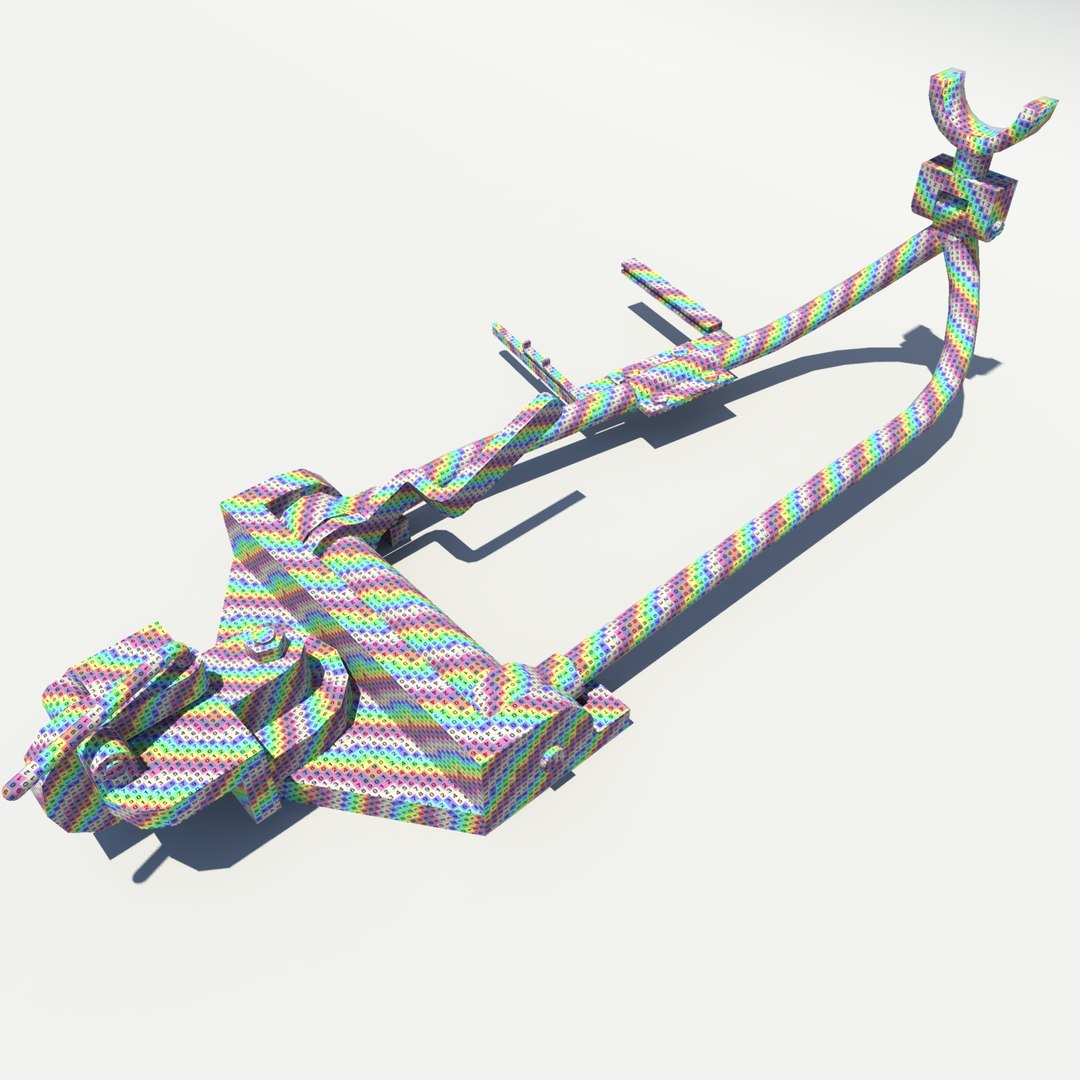 3D Model Anti Aircraft Machine Gun Frame Fliegerbeschussgerat ...