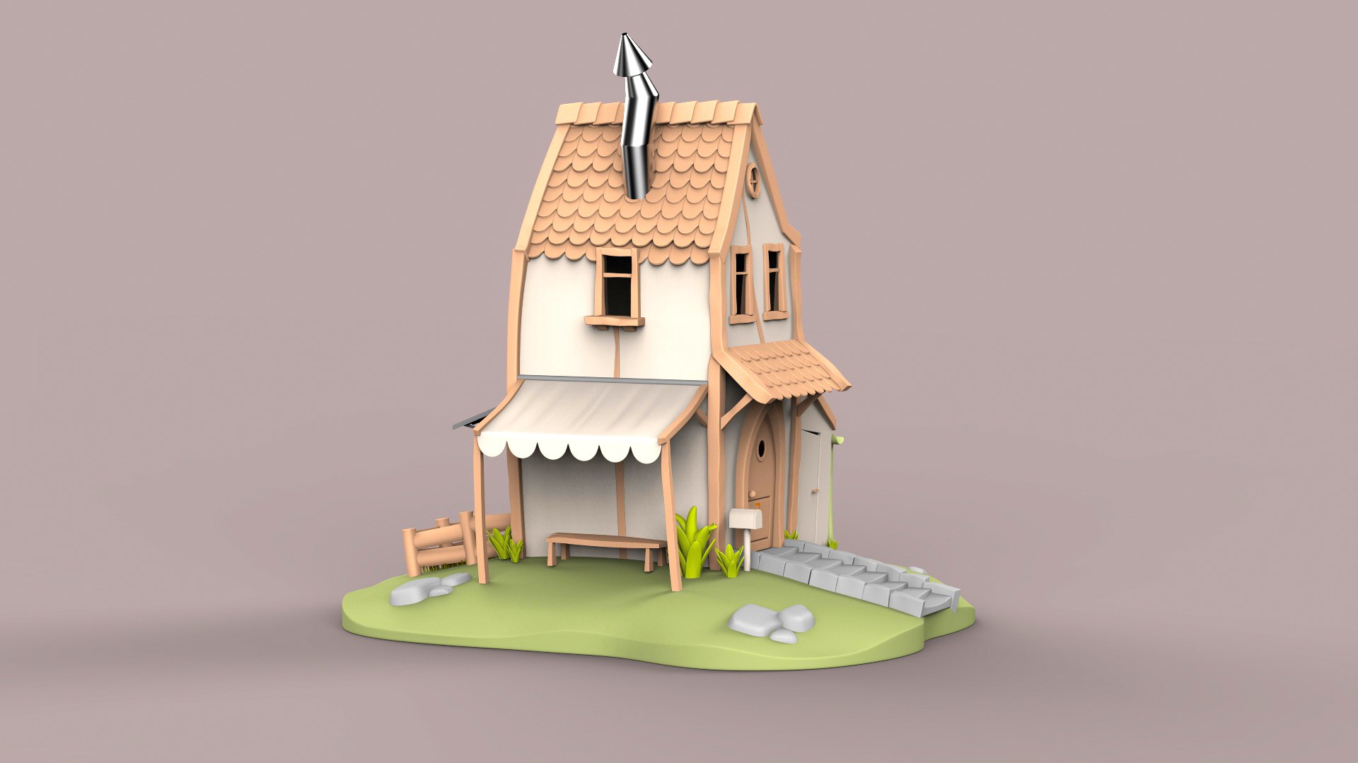 Cartoon House Stylized 3D Model - TurboSquid 2210391