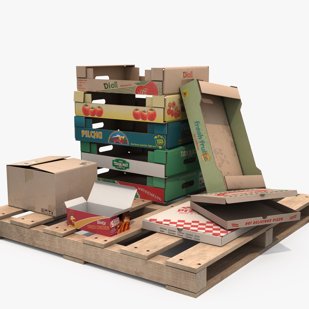 Cardboard Boxes Pile 3D - TurboSquid 1803539
