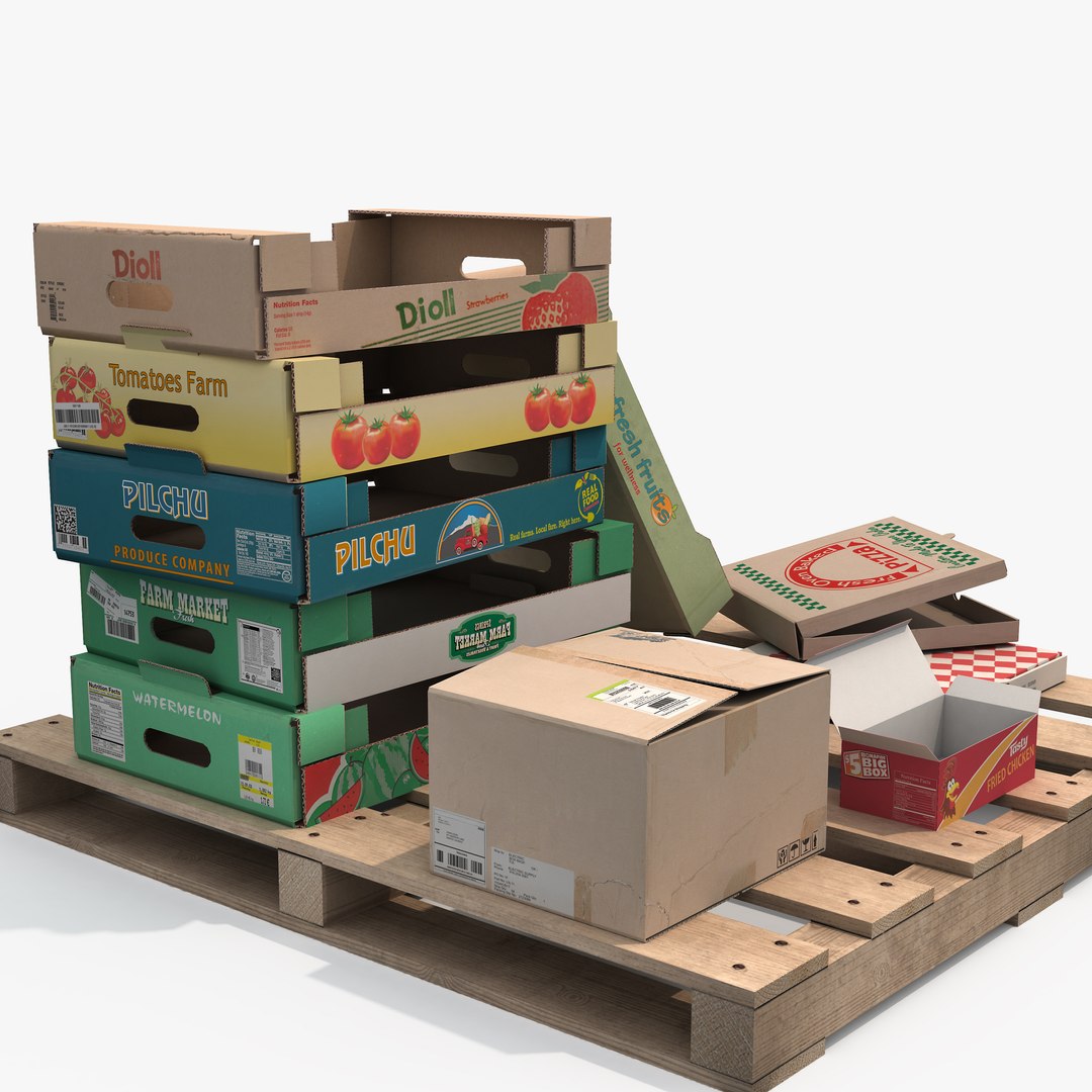 Cardboard Boxes Pile 3D - TurboSquid 1803539