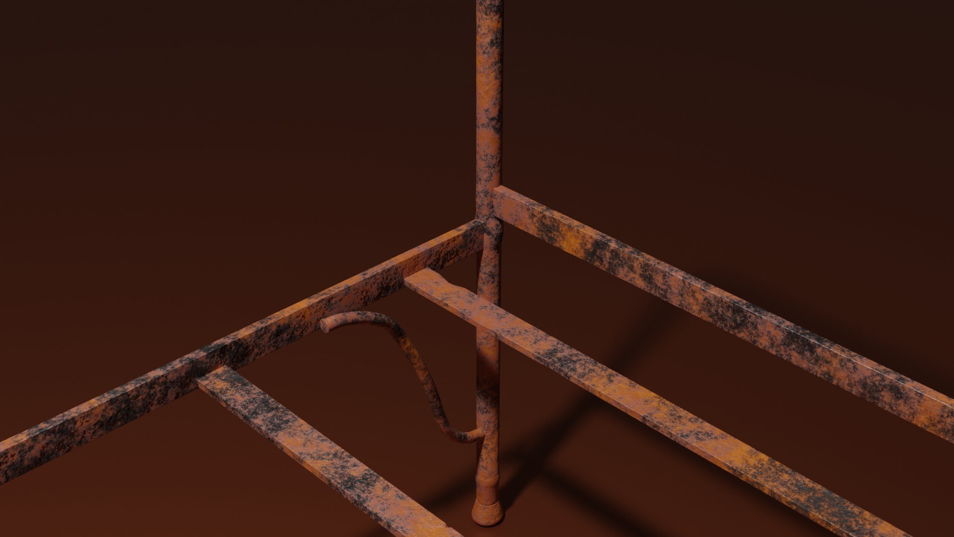 3D Old Rusty Iron Bed - TurboSquid 2012558
