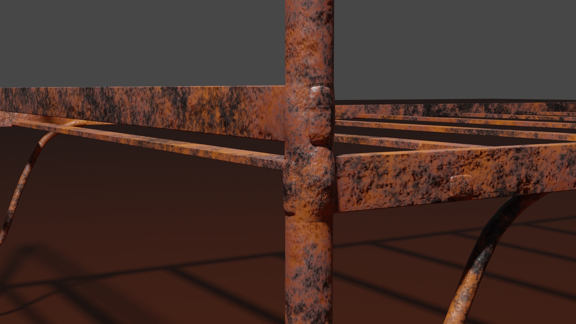 3D Old Rusty Iron Bed - TurboSquid 2012558