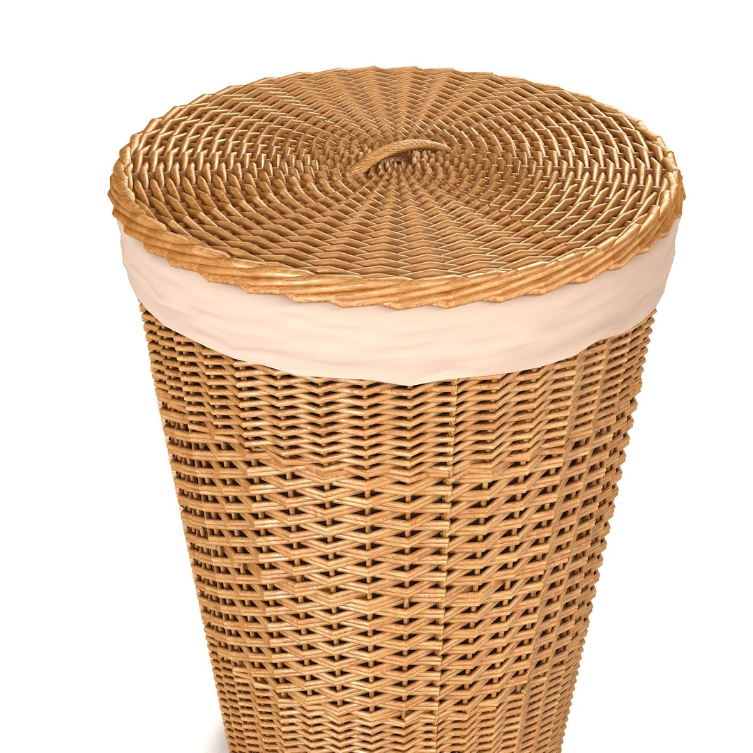 3d Bathroom Wicker Bin Model