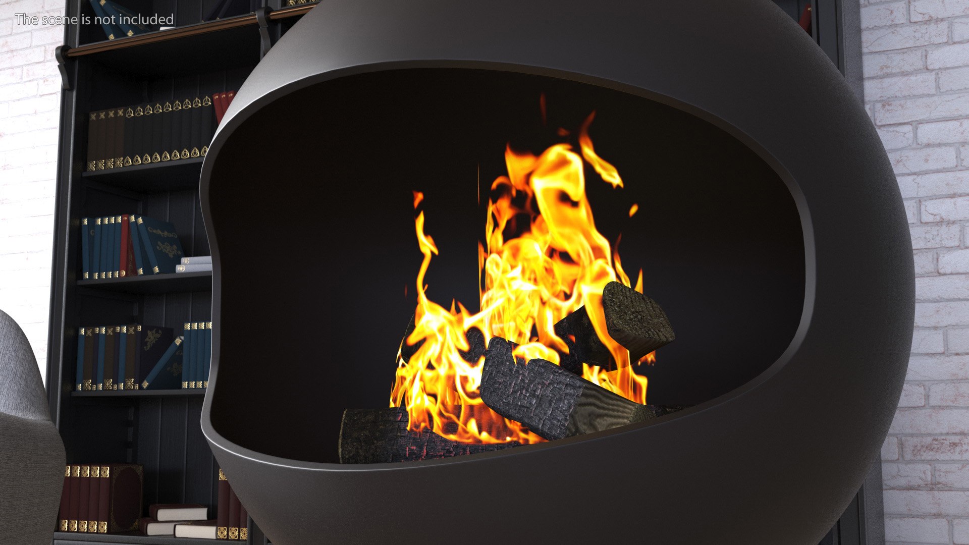 Fireplace Bathyscafocus Porthole With Fire And Wood 3D Model - TurboSquid 2046531