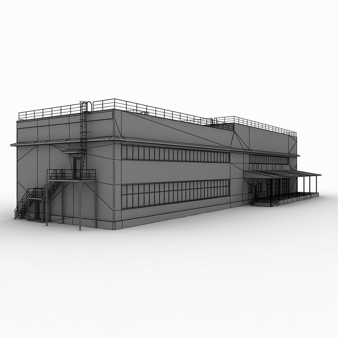3d medium industrial building 34 model