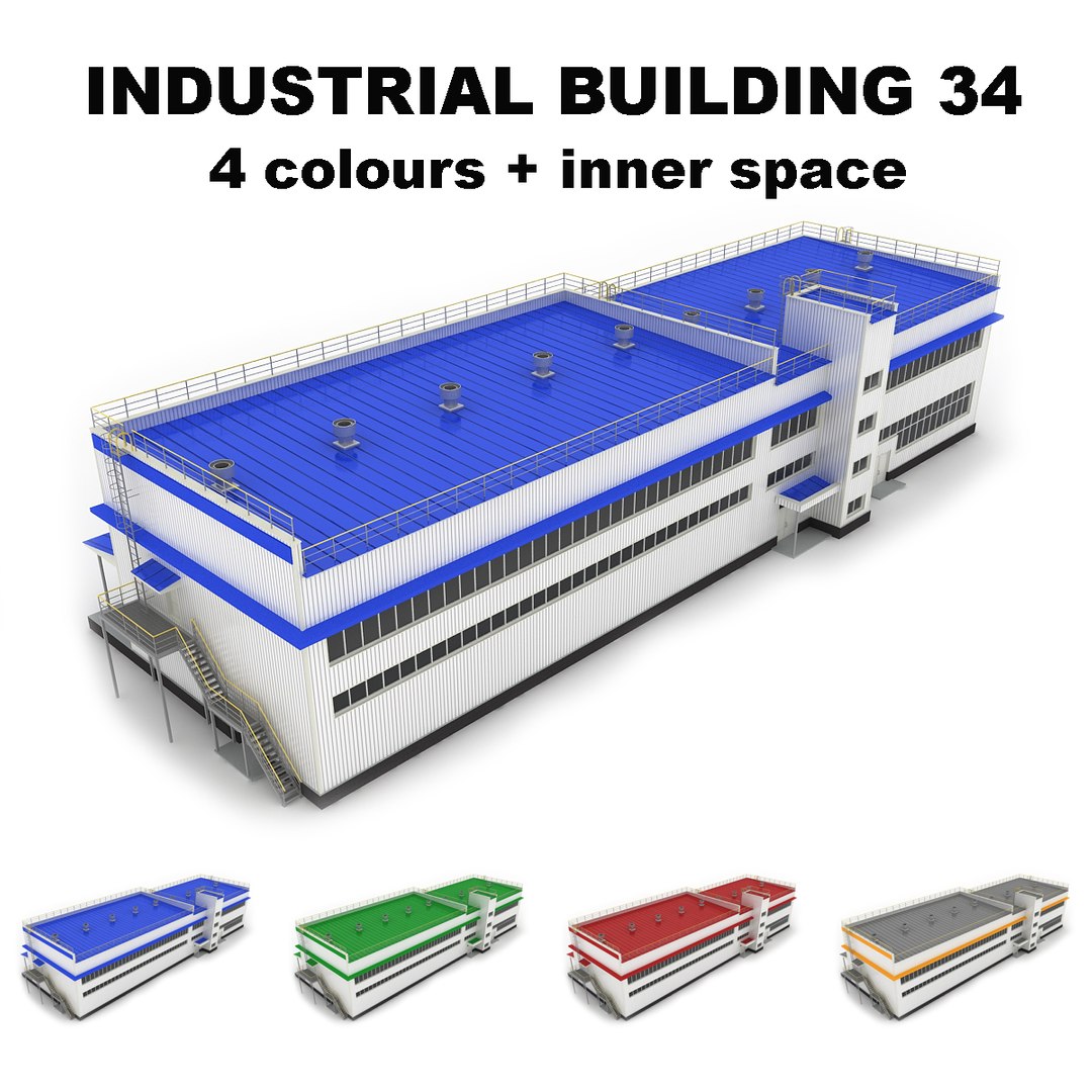 3d medium industrial building 34 model