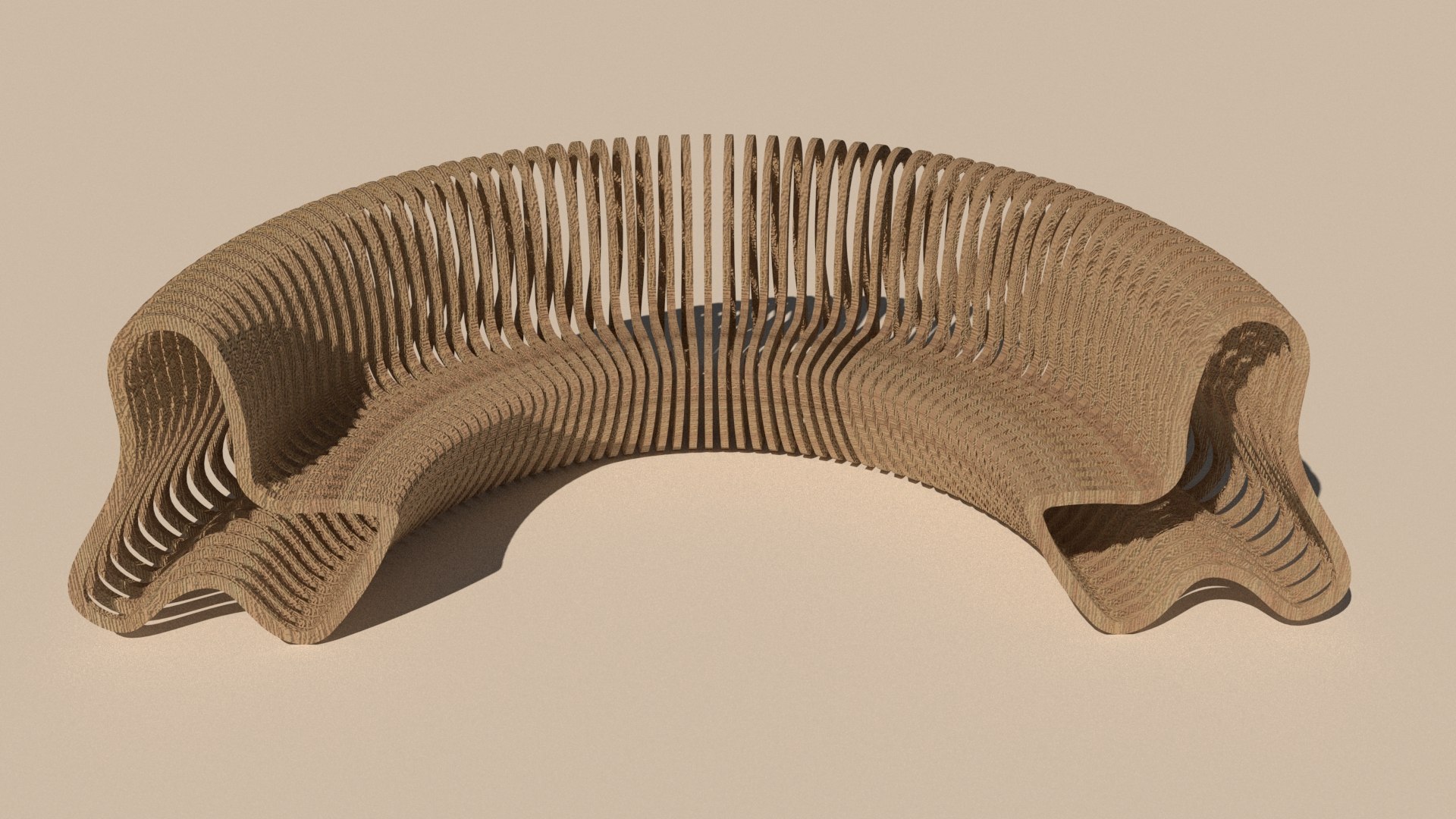 modelo 3d curved bench - TurboSquid 2046593