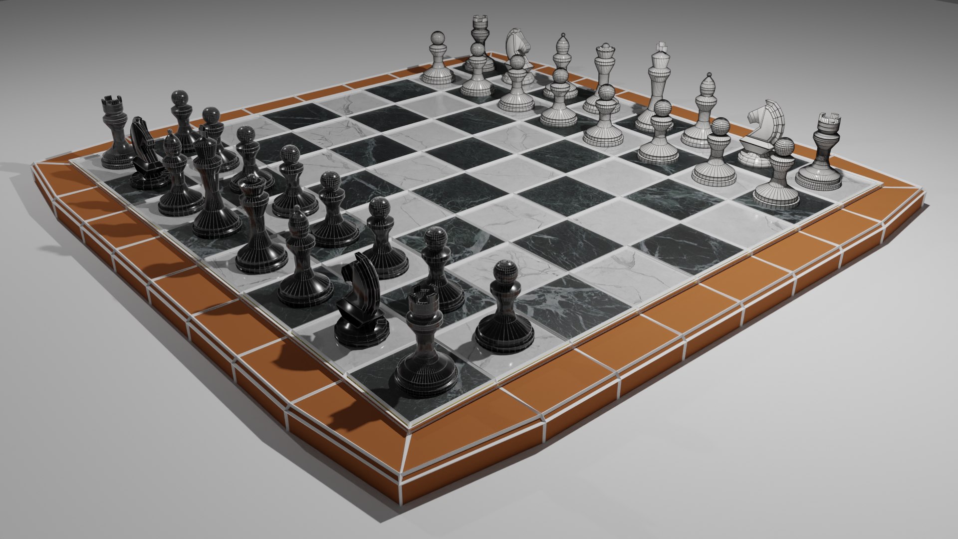 Simple Chess Board 3D Model - TurboSquid 1804031